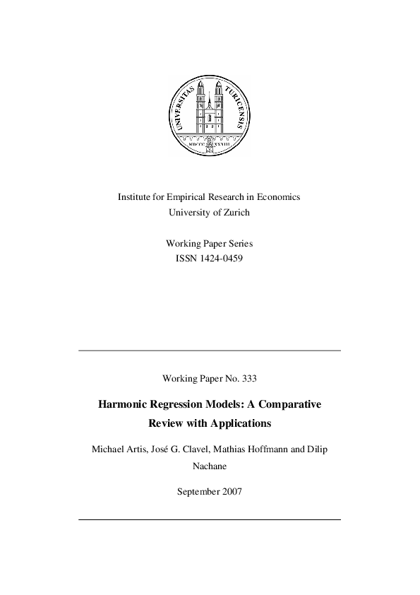 (PDF) Harmonic Regression Models: A Comparative Review with Applications