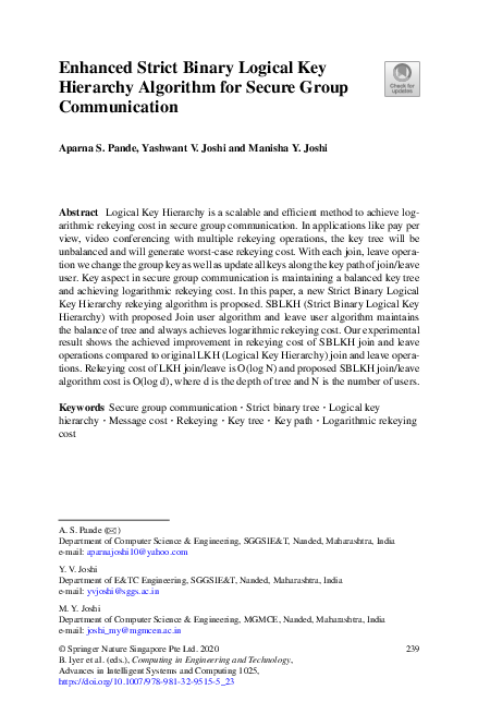 Pdf Enhanced Strict Binary Logical Key Hierarchy Algorithm For Secure