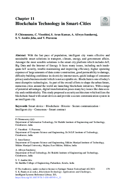 (PDF) Blockchain Technology in Smart-Cities