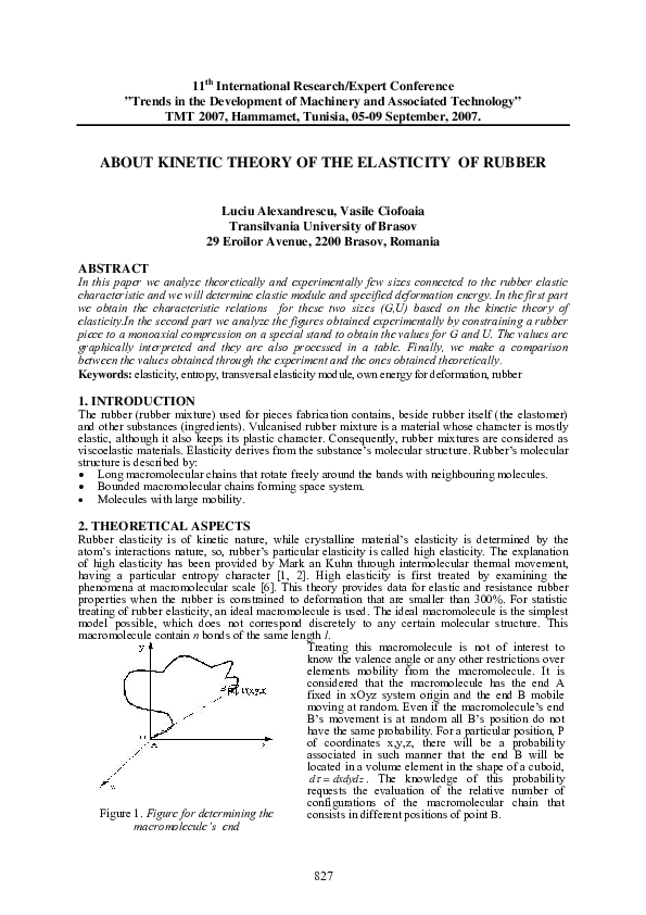 (PDF) About Kinetic Theory of the Elasticity of Rubber