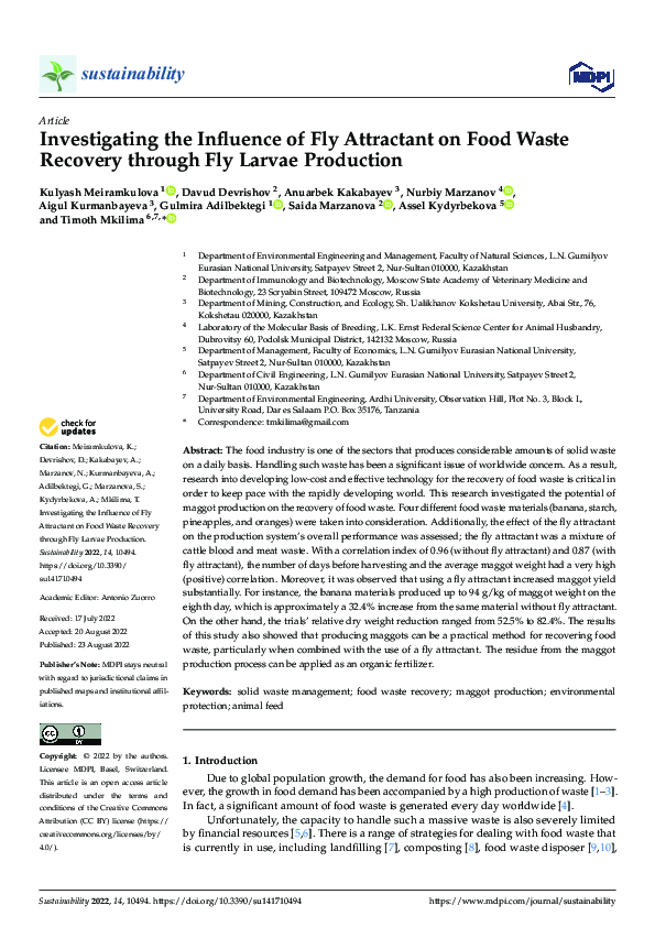 (PDF) Investigating the Influence of Fly Attractant on Food Waste ...