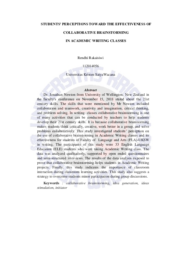 (PDF) Students’ Perceptions Toward The Effectiveness of Collaborative ...