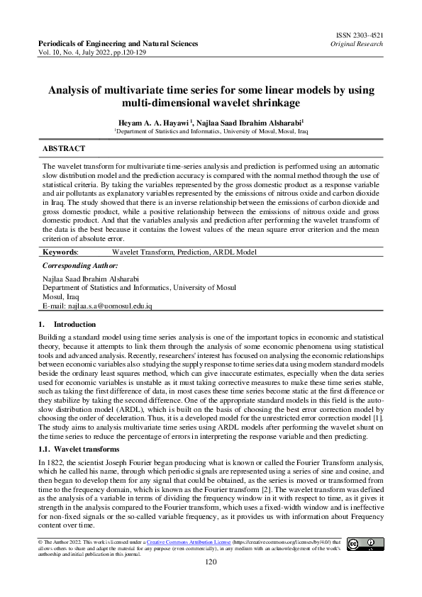 (PDF) Analysis of multivariate time series for some linear models by using multi-dimensional ...