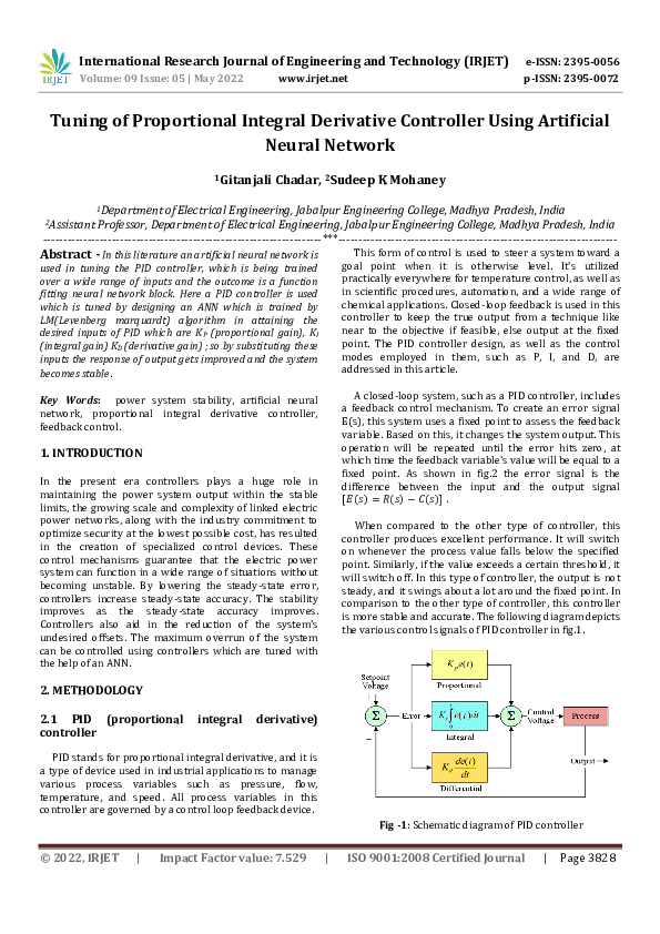 (PDF) Tuning of Proportional Integral Derivative Controller Using ...