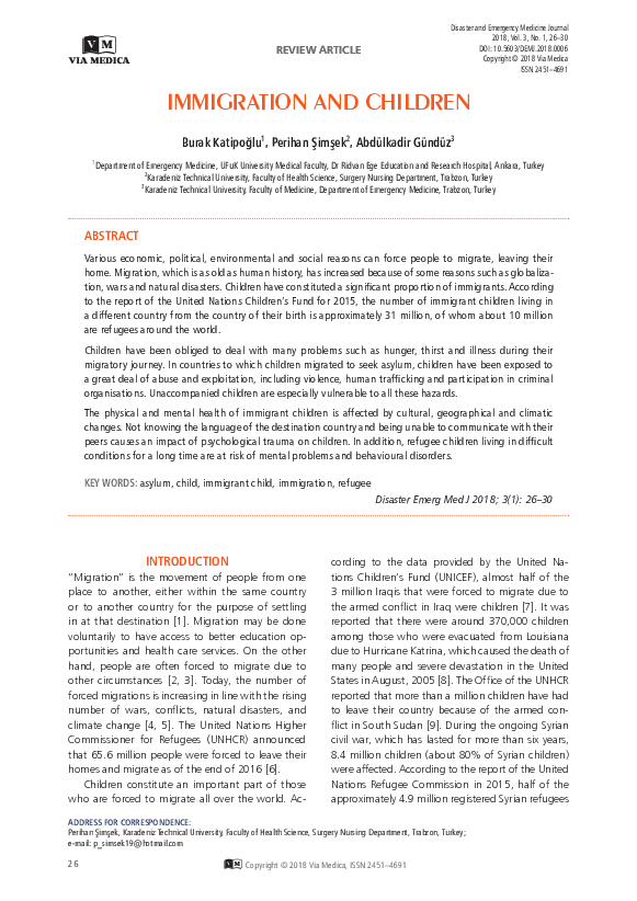 (PDF) Immigration and Children
