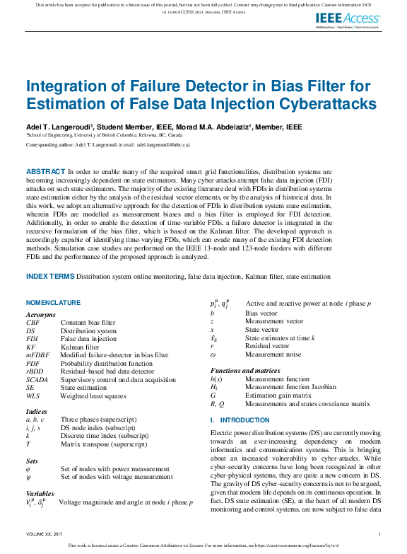 (PDF) Integration of Failure Detector in Bias Filter for Estimation of ...