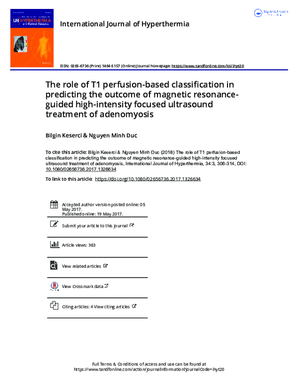 (PDF) The role of T1 perfusion-based classification in predicting the ...