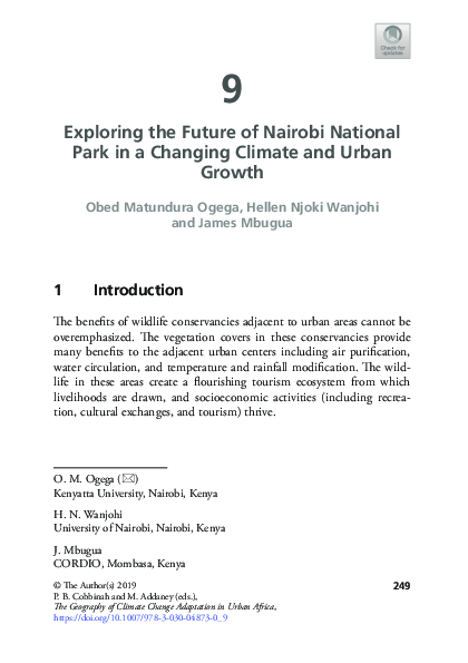 (PDF) Exploring the Future of Nairobi National Park in a Changing ...