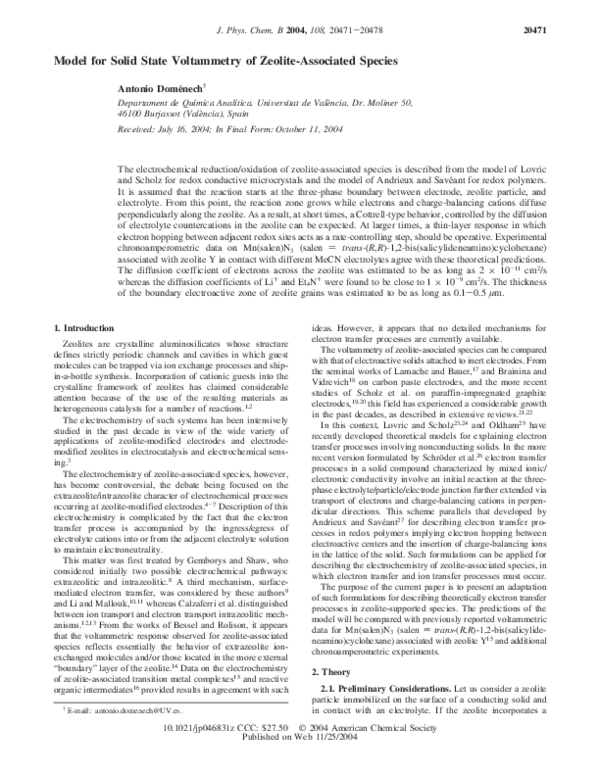 (PDF) Model for Solid State Voltammetry of Zeolite-Associated Species