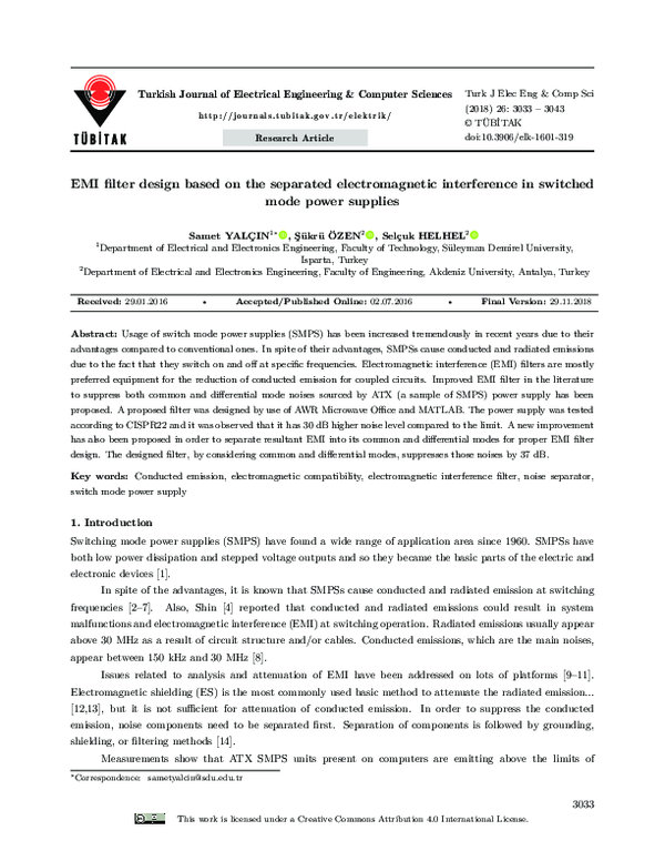 (PDF) EMI filter design based on the separated electromagnetic ...