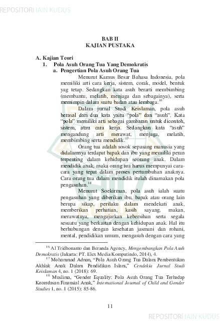 (PDF) Dampak Pola Asuh Orang Tua Yang Demokratis Dalam Pembentukan Akhlak Karimah Terhadap Anak ...