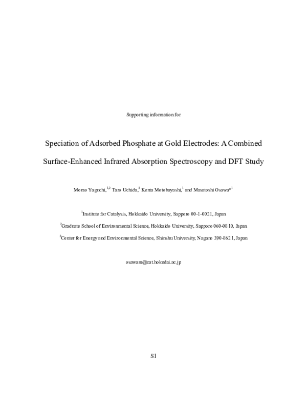 (PDF) Speciation of Adsorbed Phosphate at Gold Electrodes: A Combined ...