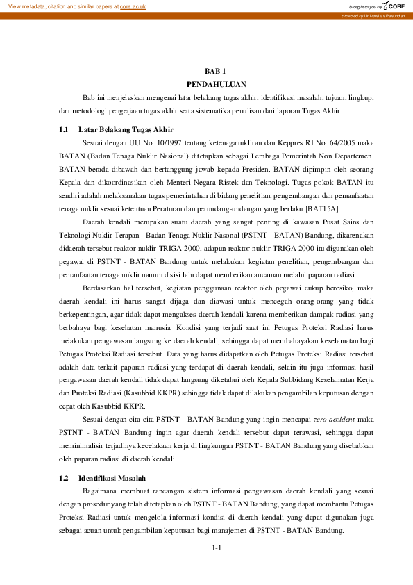 (PDF) Perancangan Sistem Informasi Pengawasan Daerah Kendali (Studi ...