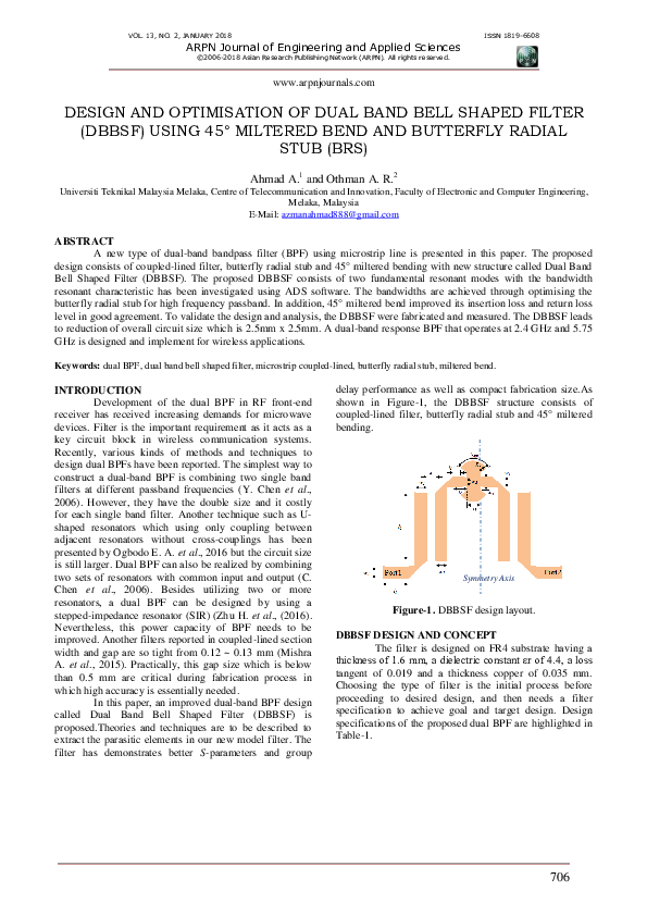 (PDF) Design and Optimisation of Dual Band Bell Shaped Filter (DBBSF ...