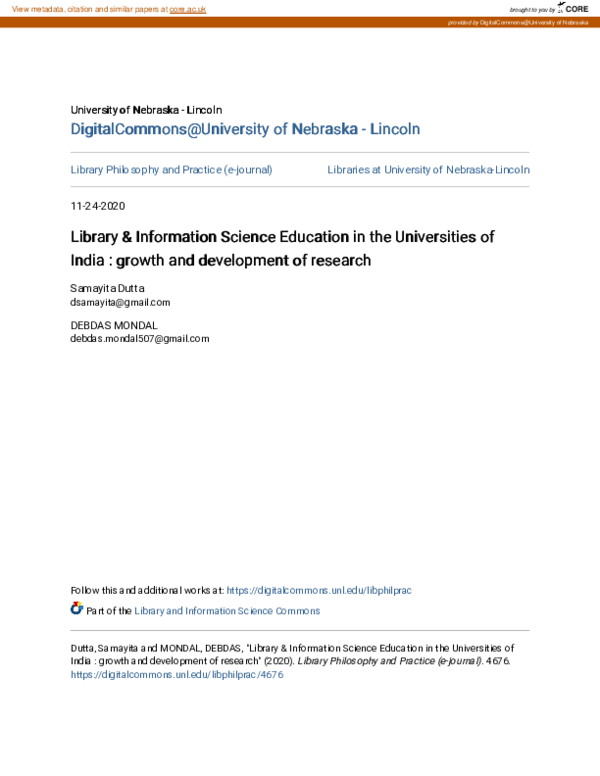 (PDF) Library & Information Science Education in the Universities of ...