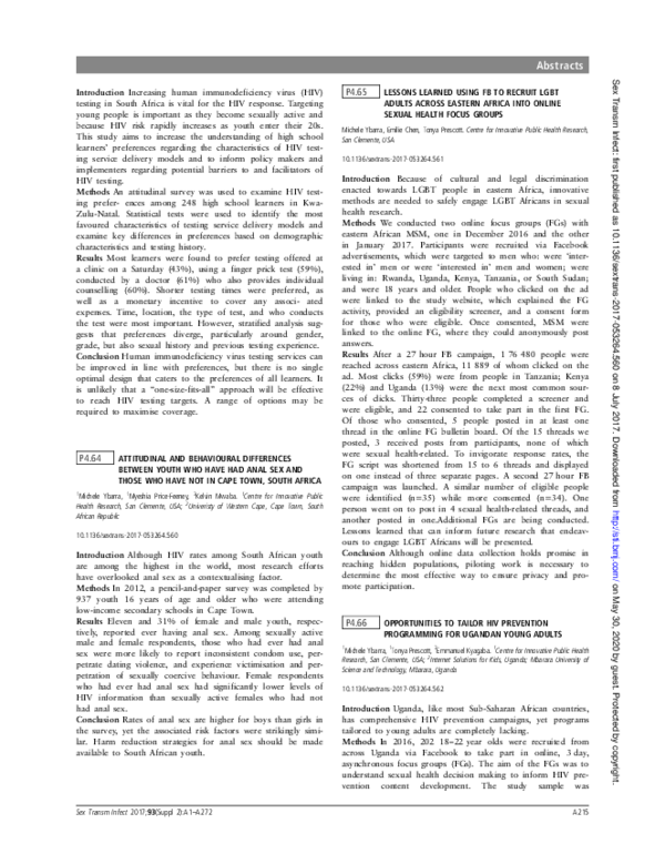 Pdf P464 Attitudinal And Behavioural Differences Between Youth Who 9891