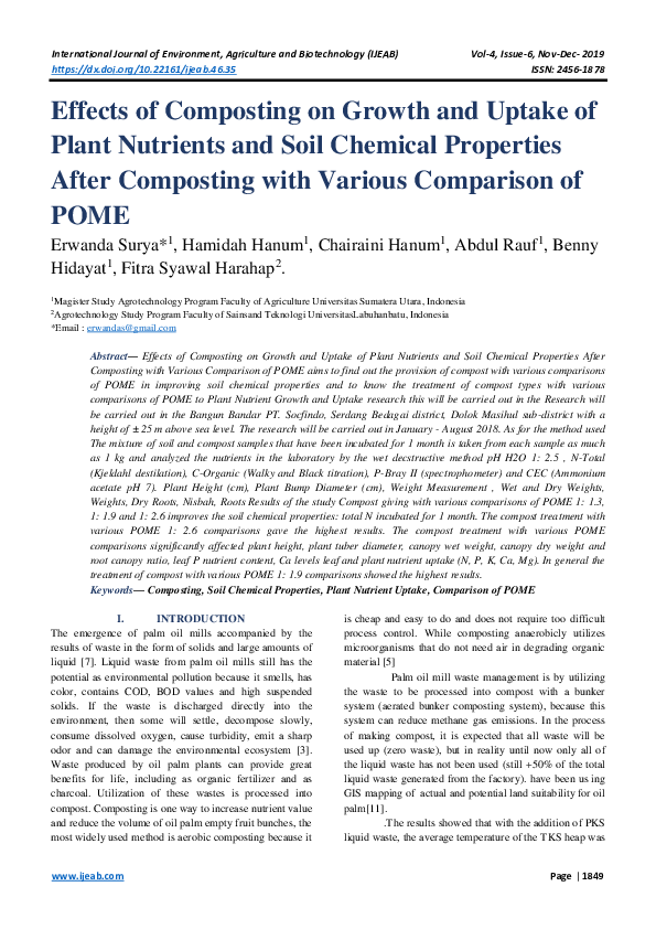 (PDF) Effects of Composting on Growth and Uptake of Plant Nutrients and Soil Chemical Properties ...