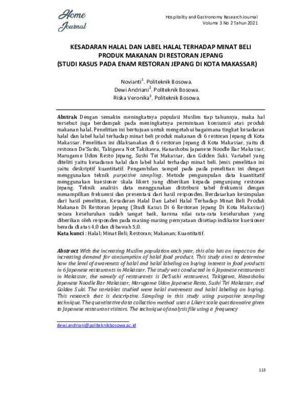 (PDF) Kesadaran Halal Dan Label Halal Terhadap Minat Beli Produk ...