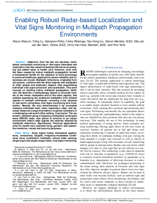 (PDF) Enabling Robust Radar-Based Localization and Vital Signs Monitoring in Multipath ...