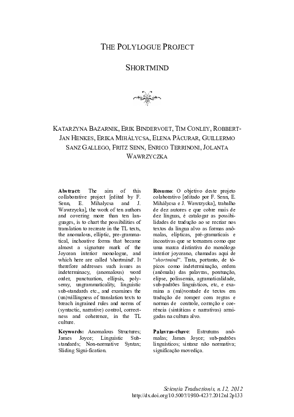 (PDF) The polylogue project: part 1: shortmind