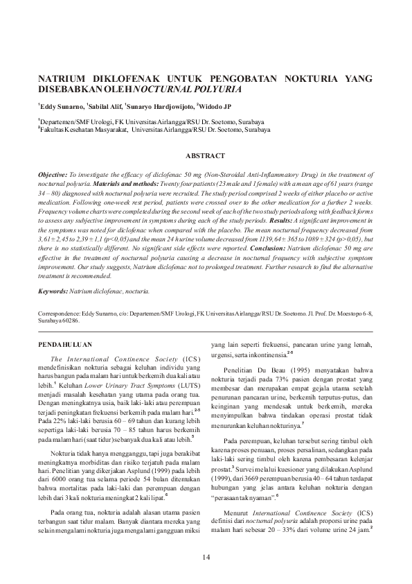 (PDF) Natrium Diklofenak Untuk Pengobatan Nokturia Yang Disebabkan Oleh ...