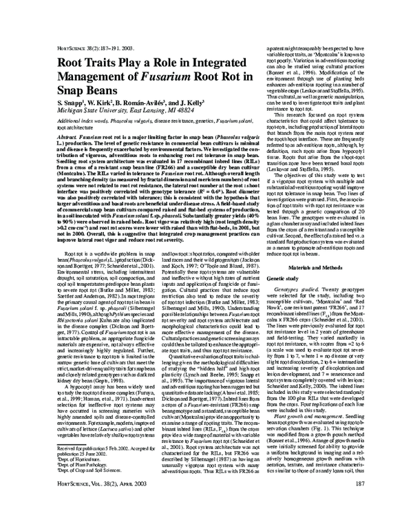 (PDF) Root Traits Play a Role in Integrated Management of Fusarium Root ...