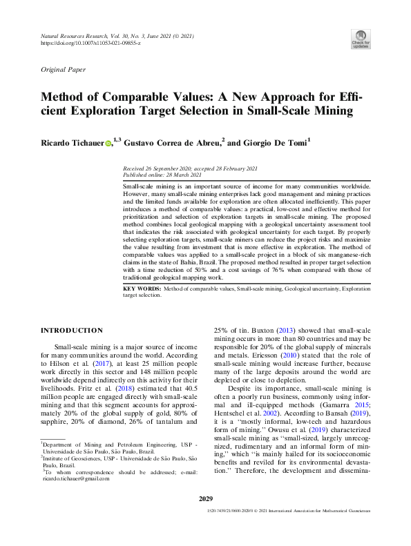 (PDF) Method of Comparable Values: A New Approach for Efficient Exploration Target Selection in ...