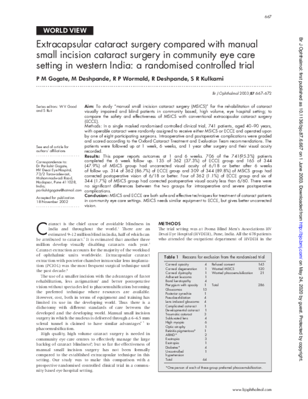 (PDF) Extracapsular cataract surgery compared with manual small ...