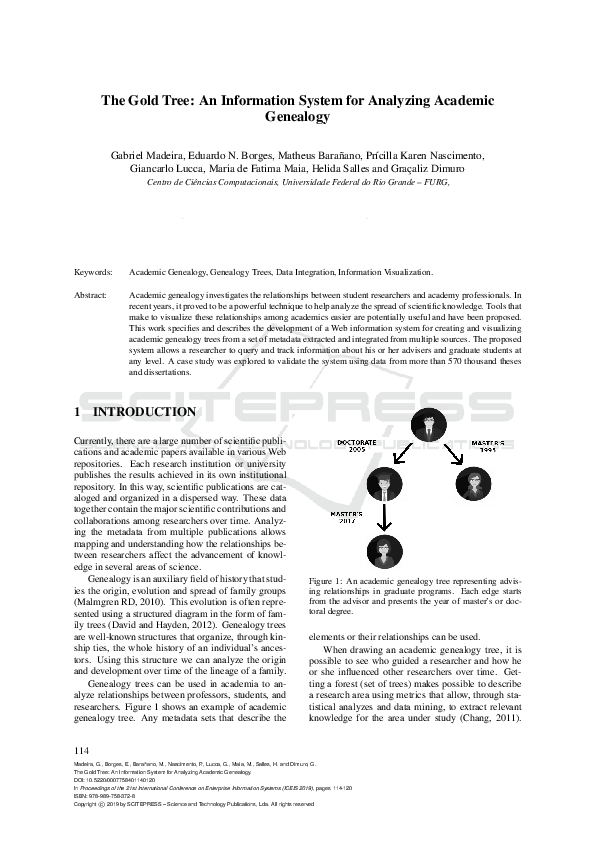 (PDF) The Gold Tree: An Information System for Analyzing Academic Genealogy