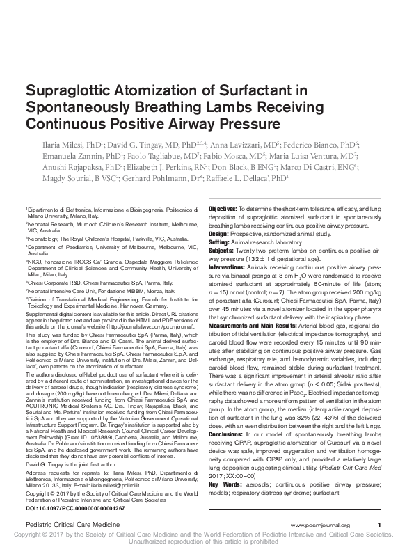(PDF) Supraglottic Atomization of Surfactant in Spontaneously Breathing ...