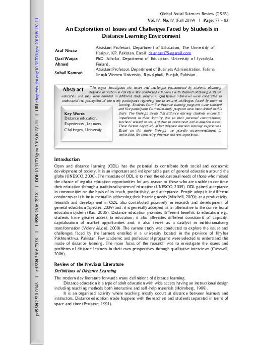 (PDF) An Exploration of Issues and Challenges Faced by Students in ...