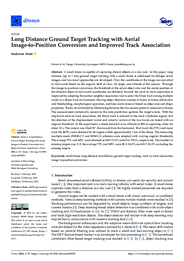 (PDF) Long Distance Ground Target Tracking with Aerial Image-to ...