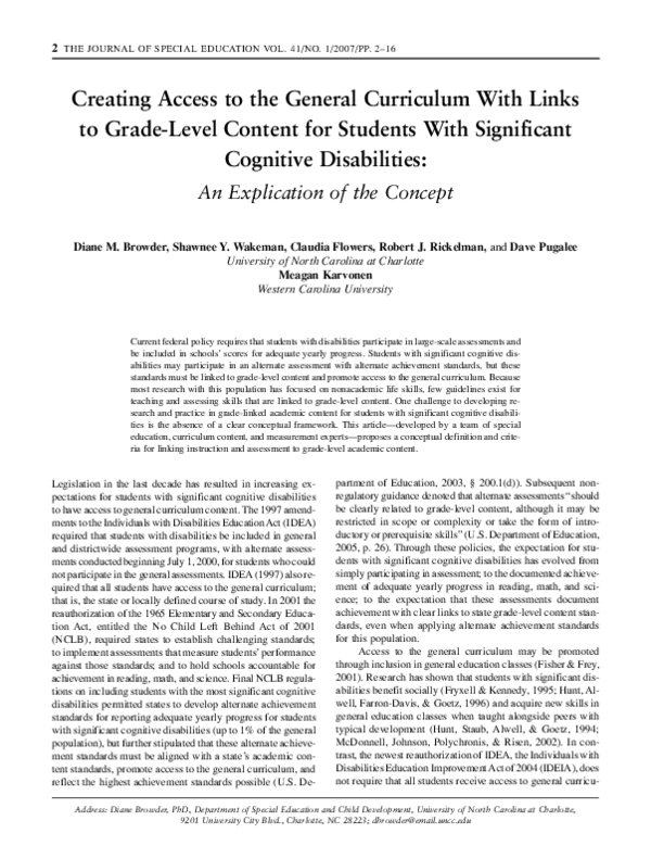 (PDF) Creating Access to the General Curriculum With Links to Grade ...