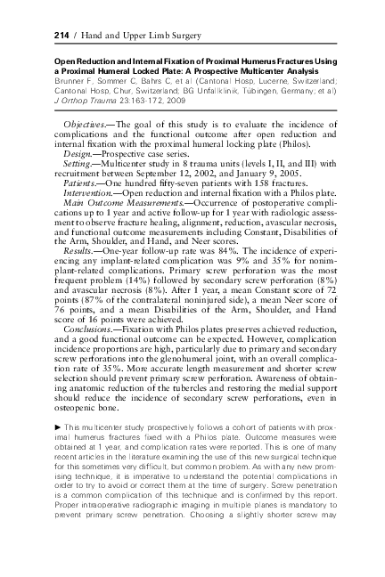 (PDF) Open Reduction and Internal Fixation of Proximal Humeral ...