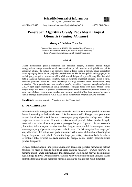 (PDF) Penerapan Algoritma Greedy Pada Mesin Penjual Otomatis (Vending Machine) | TIARA NINDYA ...