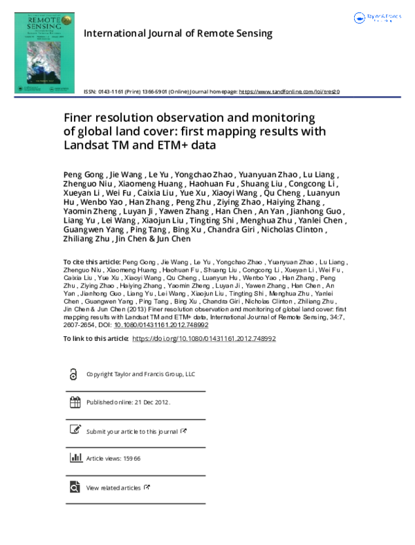(PDF) Finer resolution observation and monitoring of global land cover ...