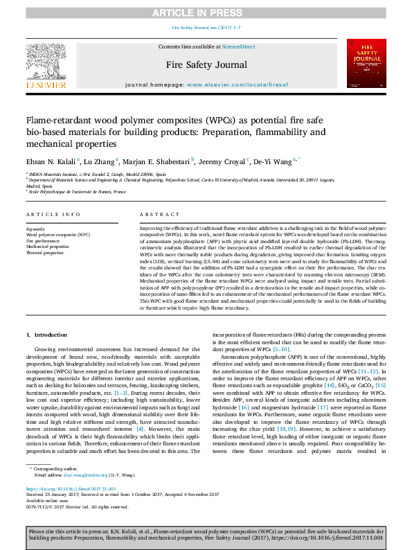 (PDF) Flame-retardant wood polymer composites (WPCs) as potential fire ...