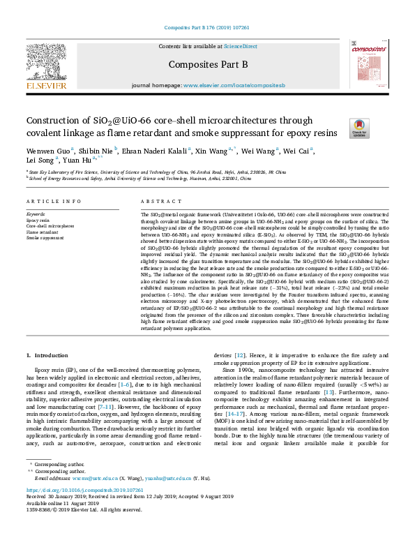 (PDF) Construction of SiO2@UiO-66 core–shell microarchitectures through covalent linkage as ...