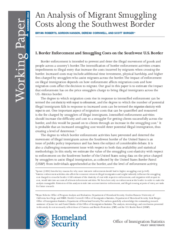 (PDF) Office of Immigration Statistics An Analysis of Migrant Smuggling ...