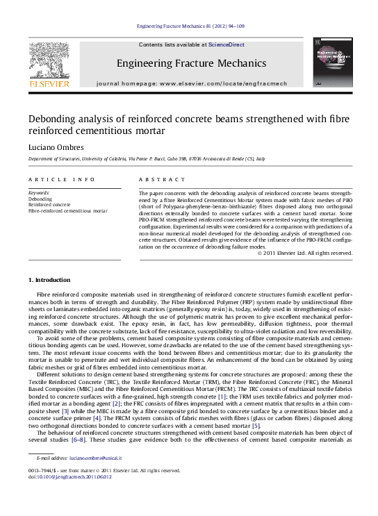 (PDF) Debonding analysis of reinforced concrete beams strengthened with ...