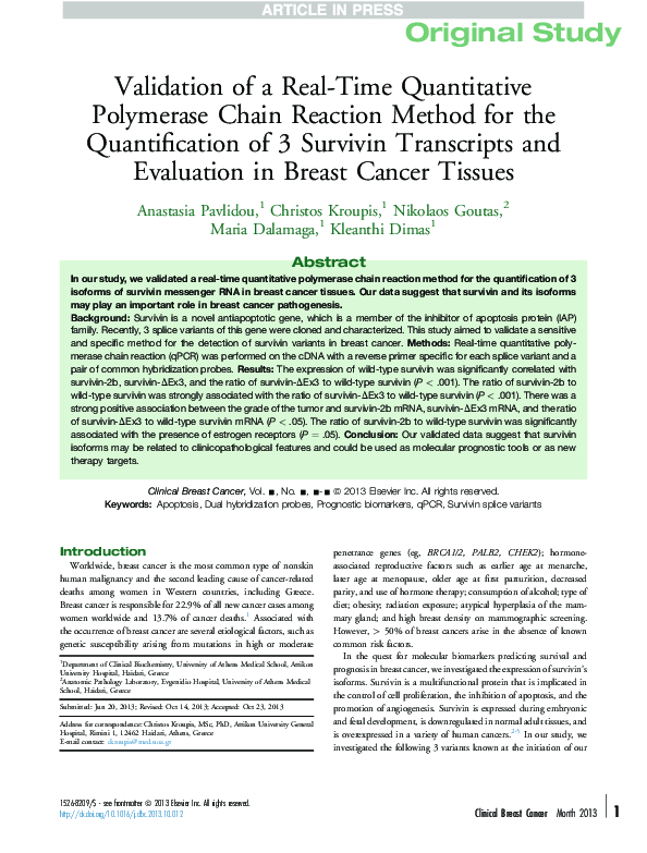Pdf Validation Of A Real Time Quantitative Polymerase Chain Reaction Method For The