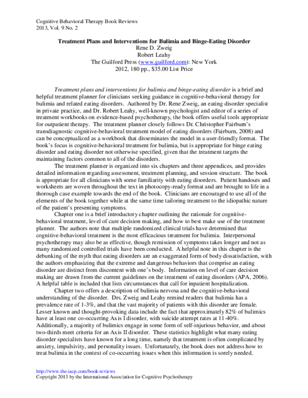 (PDF) Treatment Plans and Interventions for Bulimia and Binge Eating ...