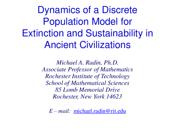 (PDF) Dynamics of a discrete population model for extinction and ...