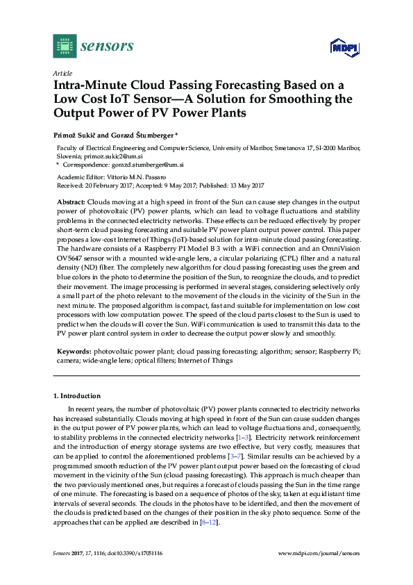 (PDF) Intra-Minute Cloud Passing Forecasting Based on a Low Cost IoT ...
