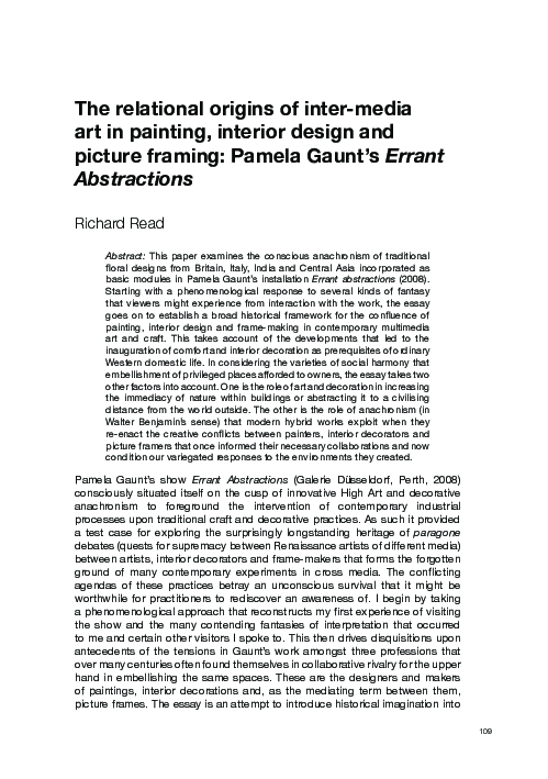 (PDF) The relational origins of inter-media art in painting, interior ...