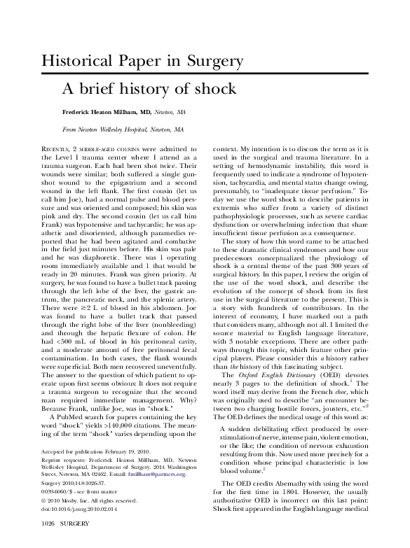 (PDF) A brief history of shock