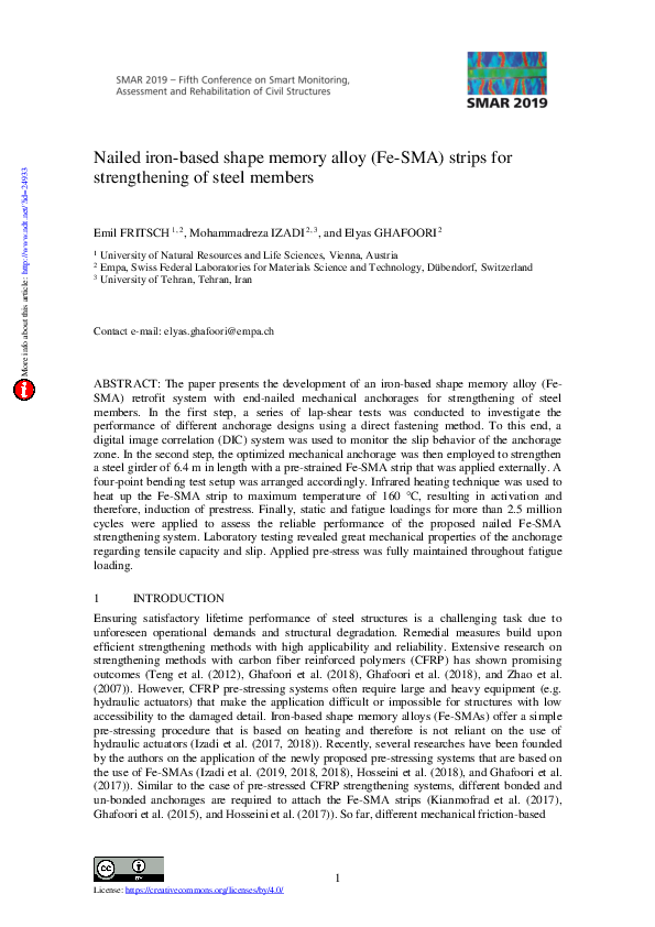 (PDF) Nailed iron-based shape memory alloy (Fe-SMA) strips for ...