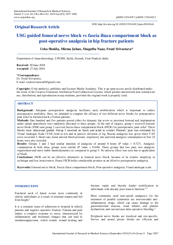 (PDF) USG guided femoral nerve block vs fascia iliaca compartment block ...
