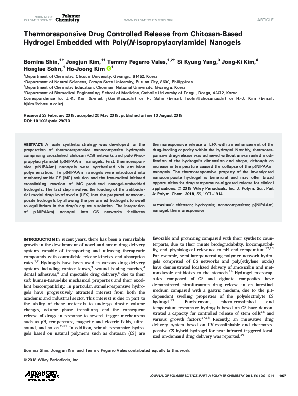 (PDF) Thermoresponsive drug controlled release from chitosan-based hydrogel embedded with poly(N ...