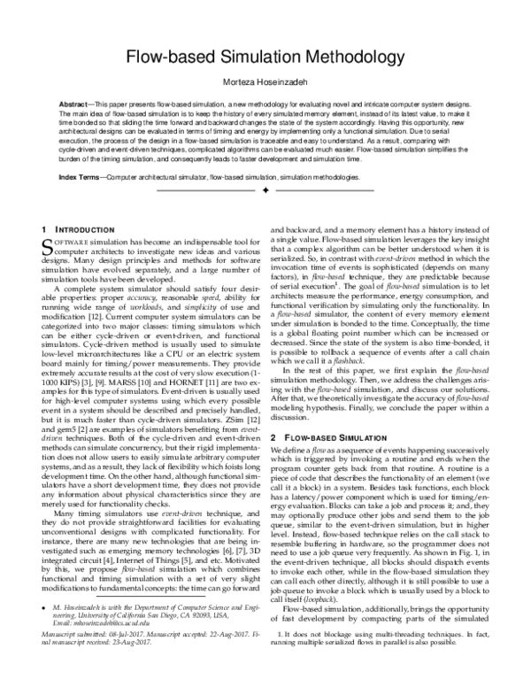 (PDF) Flow-based Simulation Methodology